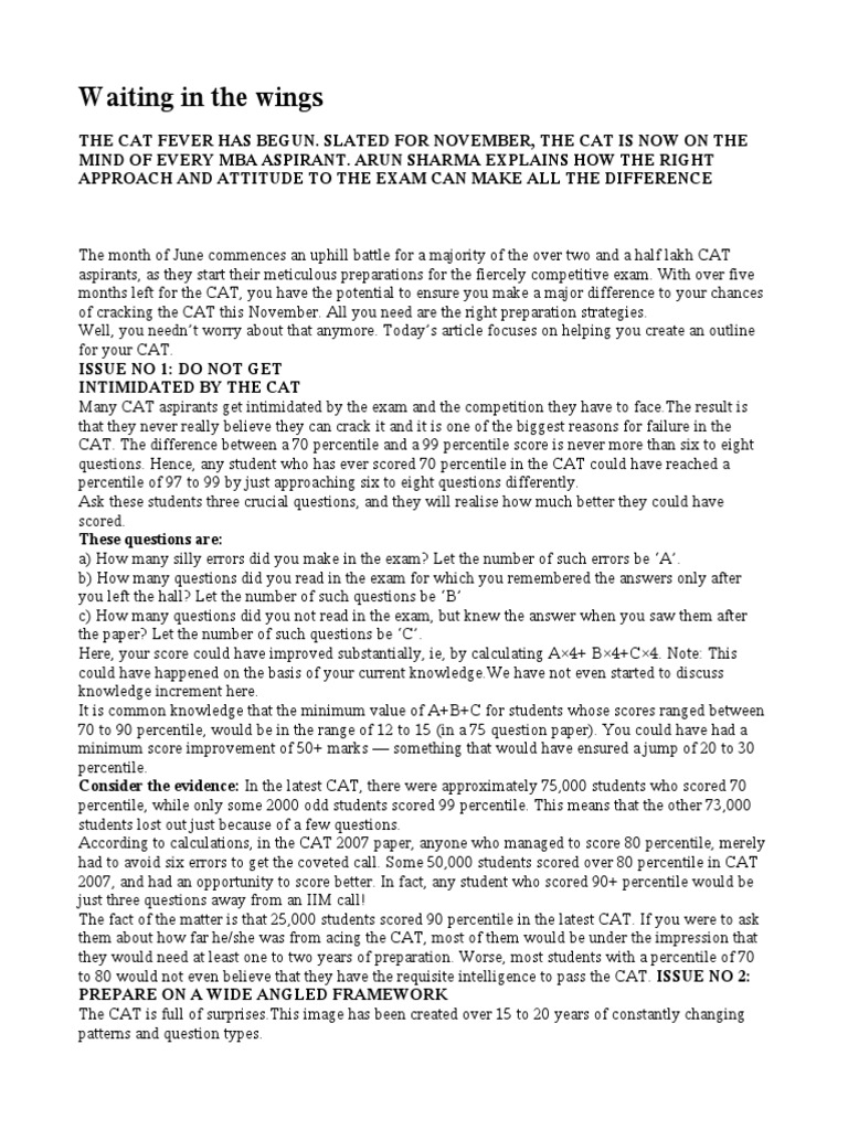 Arun Sharma CAT Book | PDF | Test (Assessment) | Reading Comprehension