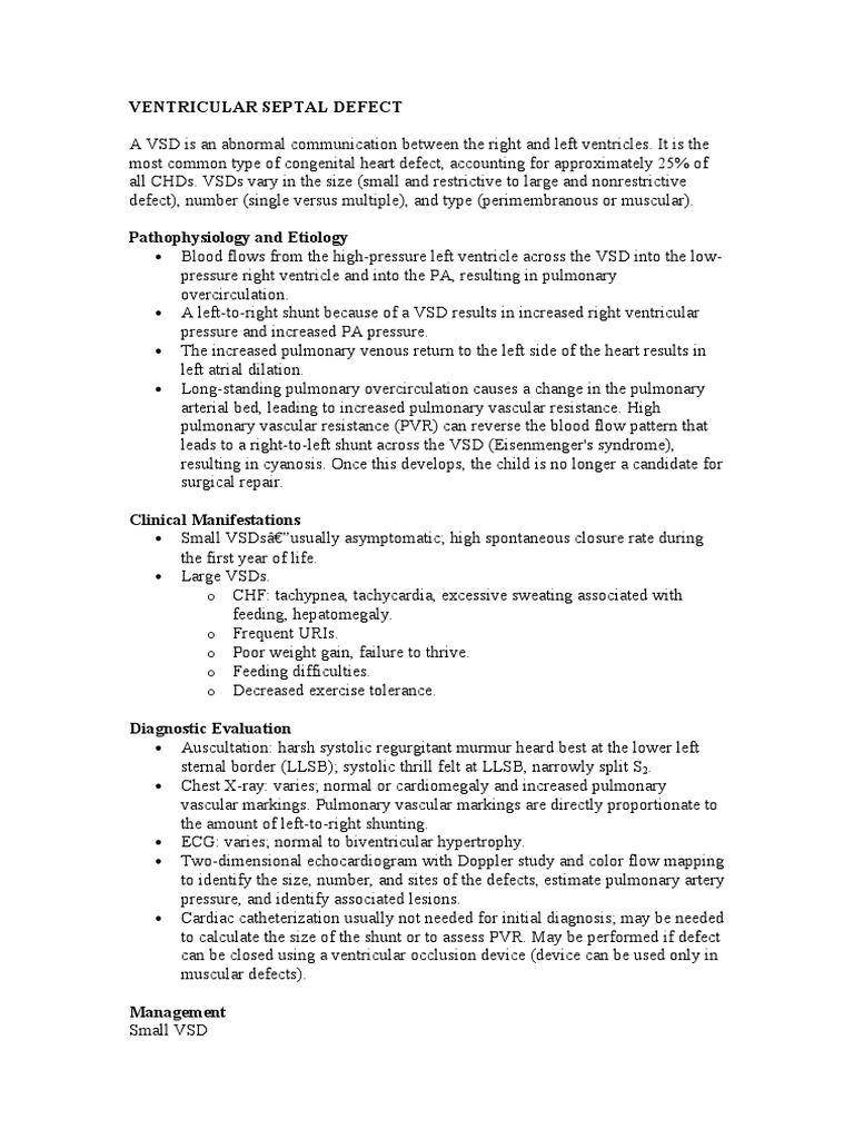 Ventricular Septal Defect | PDF | Cardiovascular System | Internal Medicine