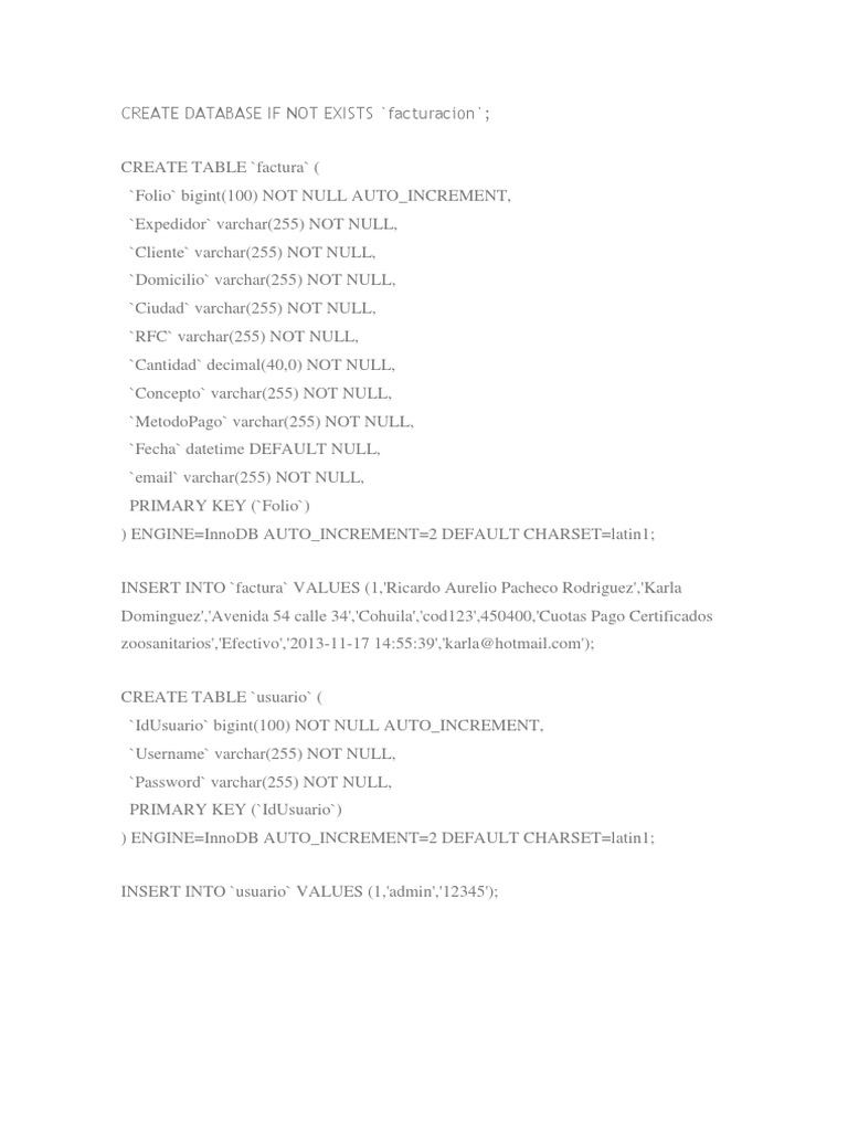 Create Database If Not Exists | PDF | Bases de datos | Informática y ...