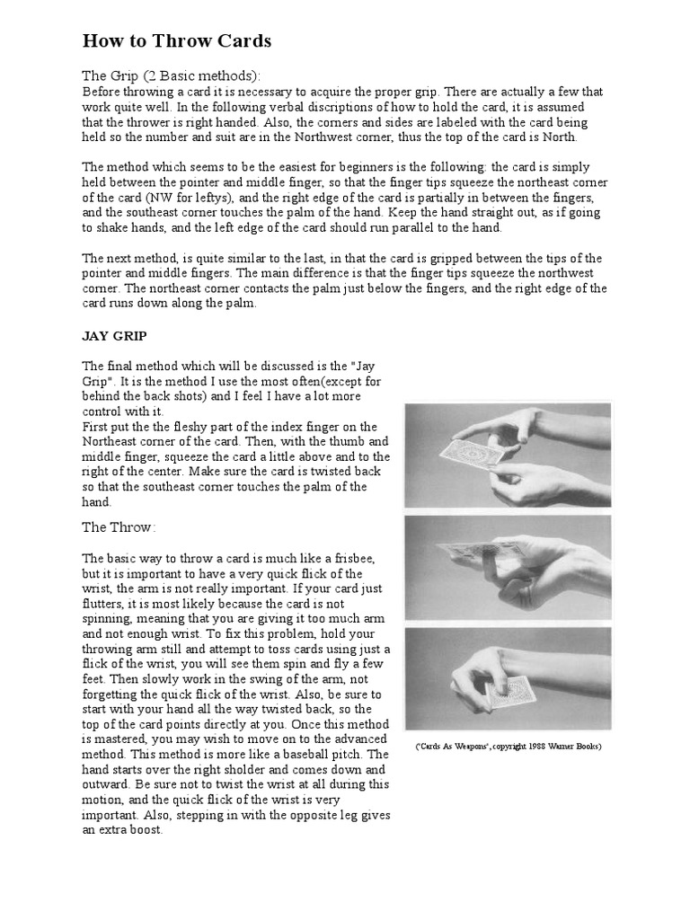 Ricky - Jay. .How - To.throw - Cards.basic | PDF | Finger | Hand