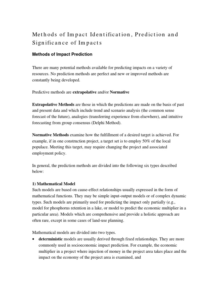 Methods Impact Prediction | PDF | Prediction | Mathematical Model