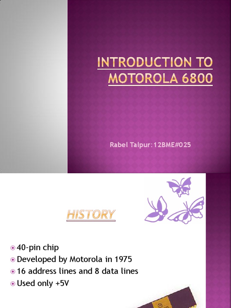 Overview of Motorola 6800 Microprocessor | PDF | Instruction Set ...