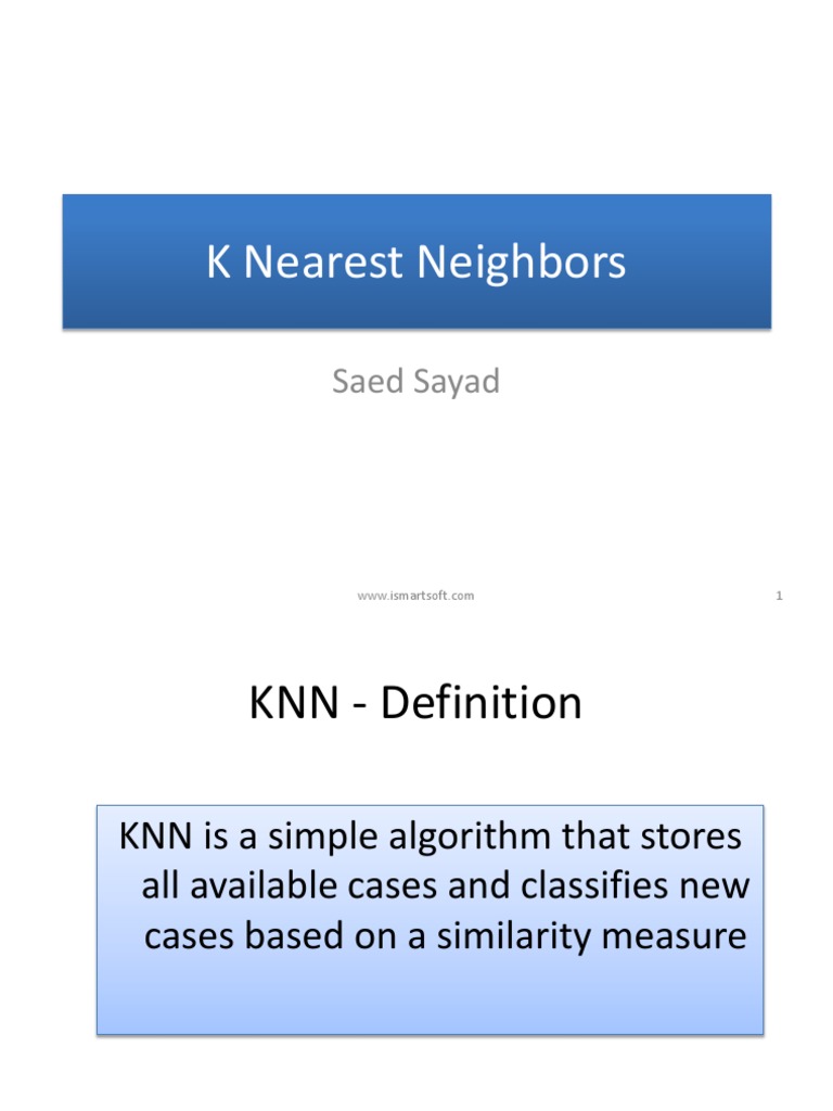 K-Nearest Neighbor | PDF | Computational Neuroscience | Learning