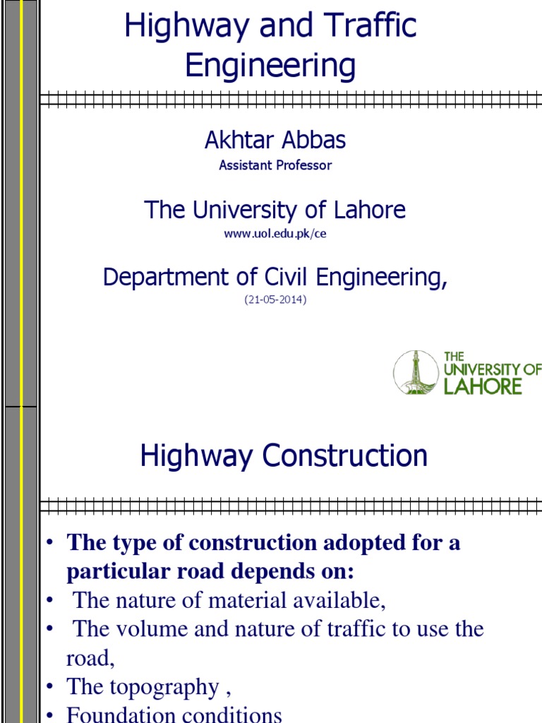 Akhtar Abbas The University of Lahore Department of Civil Engineering ...