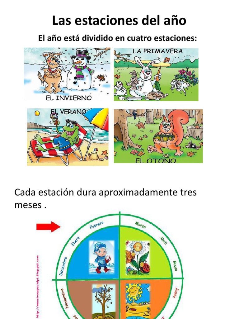 Cuatro Estaciones Del Año Meses Estaciones Y Meses Del Año | Enforex