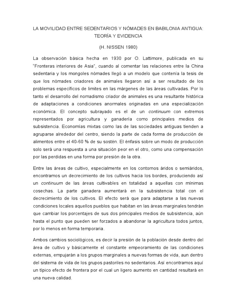 Nissen | PDF | Nómada | Agricultura