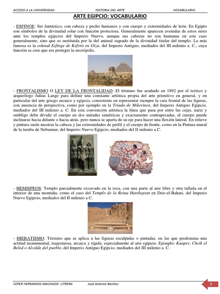 Vocabulario Egipcio PDF | PDF | Antiguo Egipto | templo