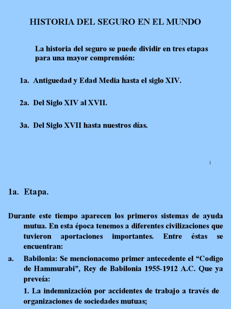 Historia-Seguro Reaseguro-Riesgo | PDF | Póliza de seguros | Seguro