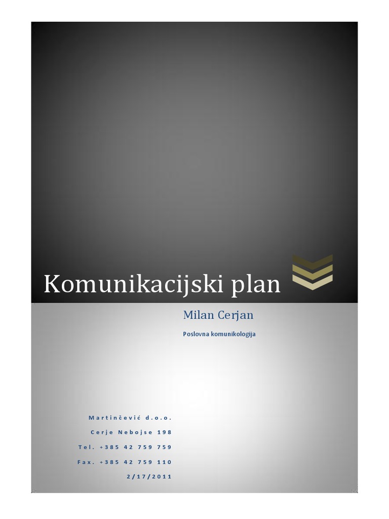 Komunikacijski Plan Poduzeća | PDF