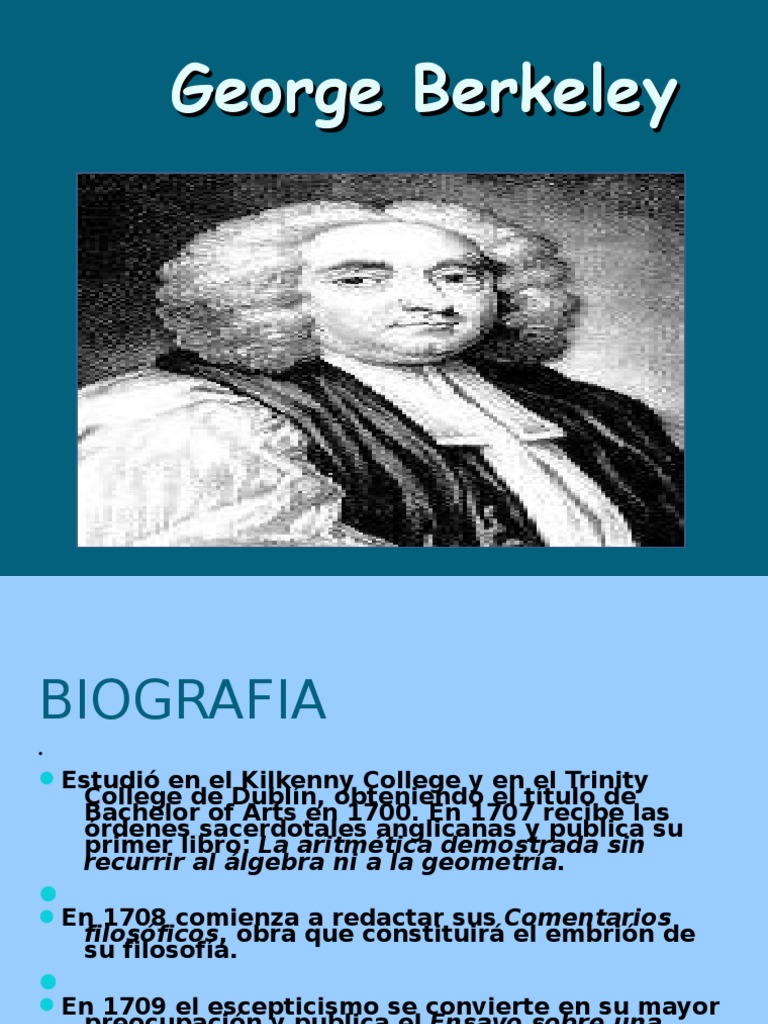 Biografía y obras de George Berkeley | PDF
