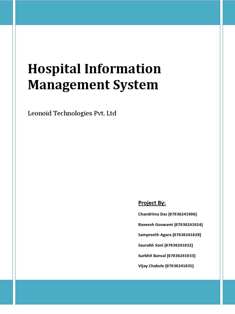 Hospital Information Management System - Cover Page | PDF | Physical ...