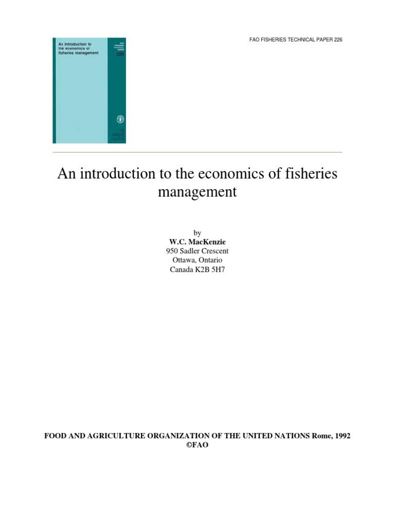 An Introduction To The Economics of Fisheries Management | PDF ...