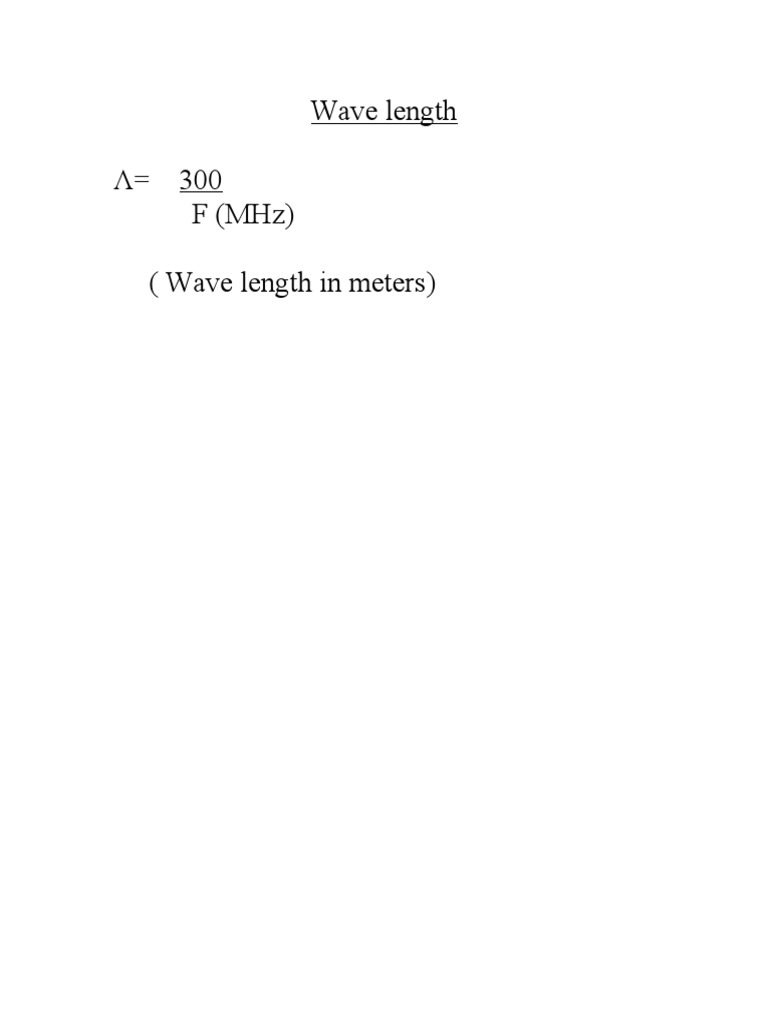 Wavelength Calculation Formula | PDF | Science & Mathematics
