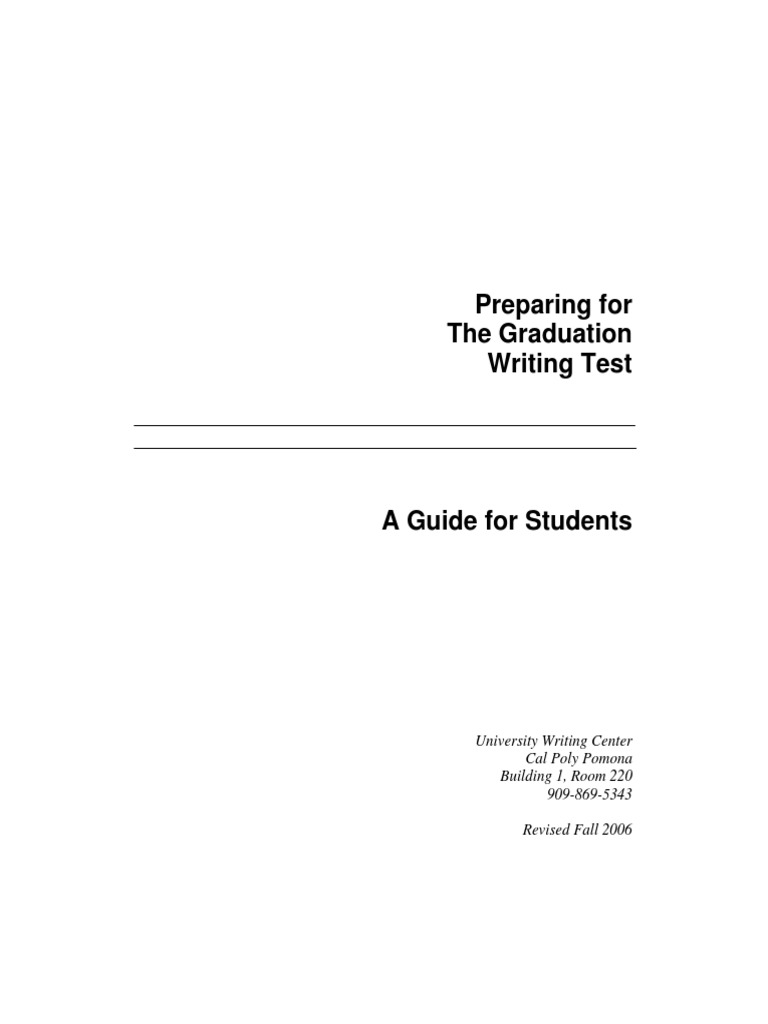 Preparing For The Graduation Writing Test | PDF | Language Acquisition ...