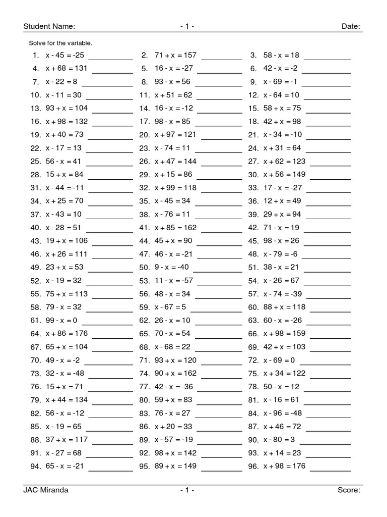 Single Var Equations 6 | PDF