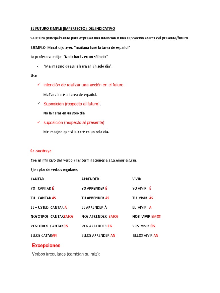 El futuro en español: formas y usos de los tiempos futuros simple ...