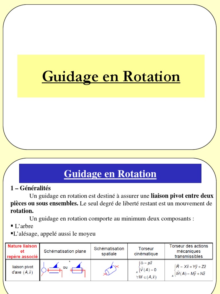 Guidage en Rotation : Concepts et Applications | PDF | Physique ...