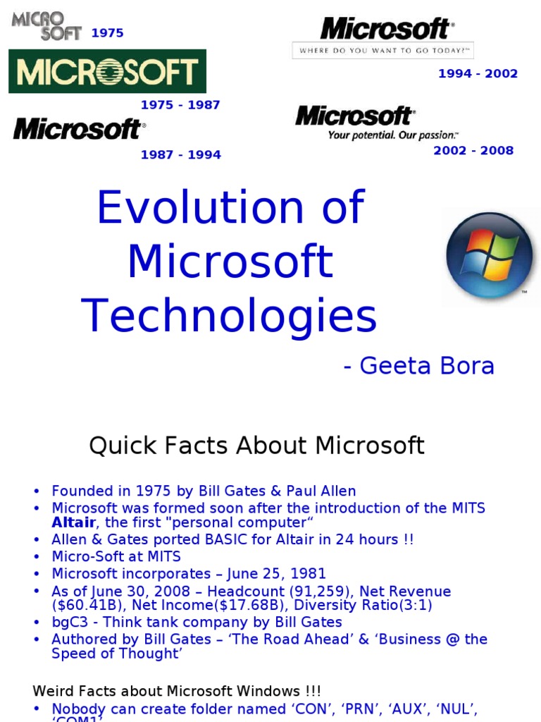 Evolution of Microsoft Technologies | PDF | Component Object Model ...