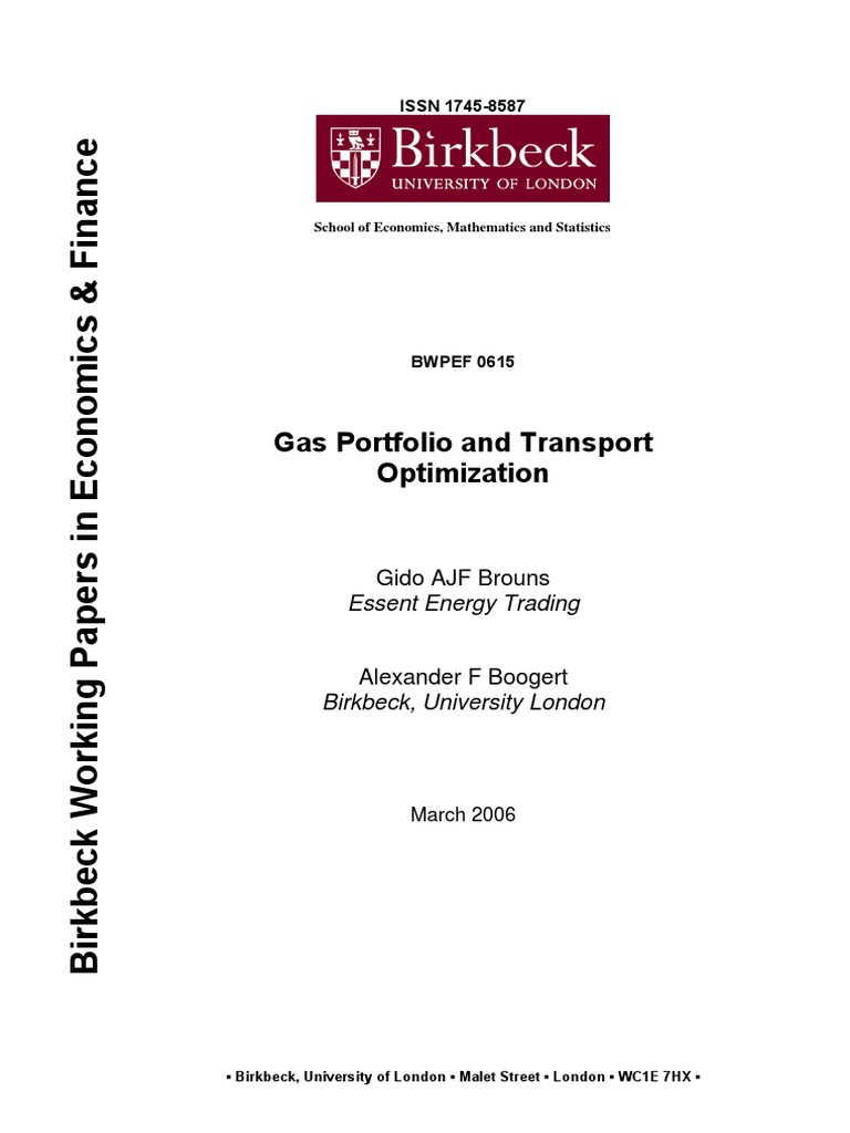 Gas Portfolio and Transport Optimization | PDF | Linear Programming ...