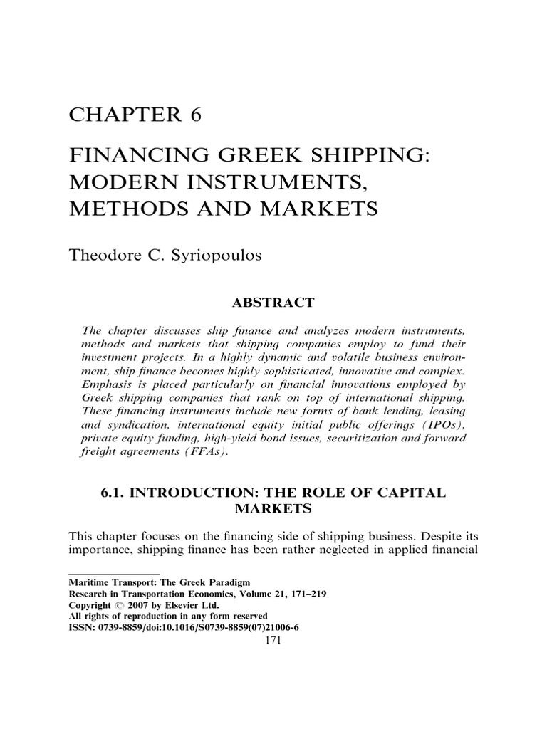 Financing Greek Shipping | PDF | Stock Market | Stocks