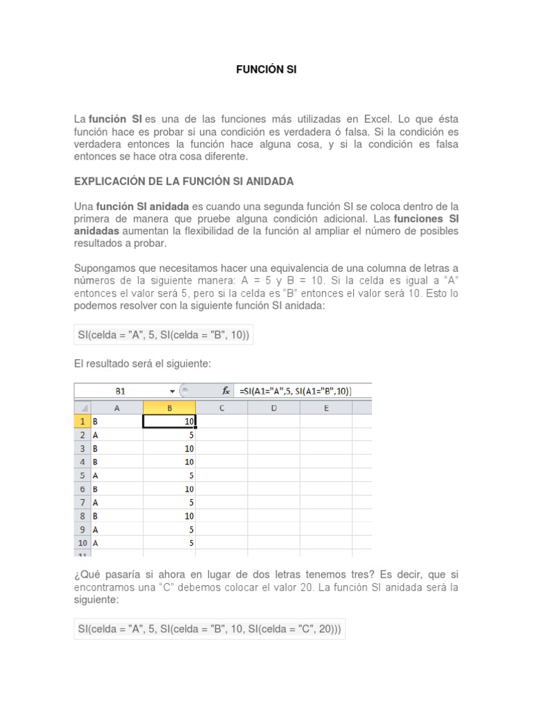Función Si Anidada | PDF | Microsoft Excel | Point and Click