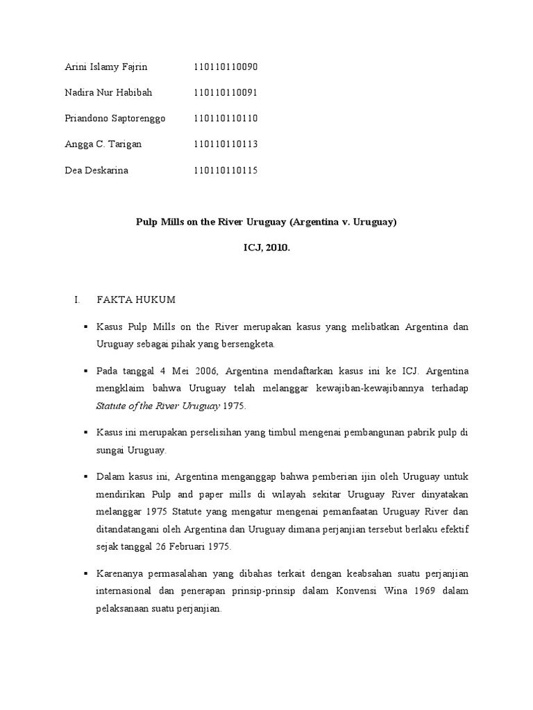 Pulp Mills Case Study | PDF