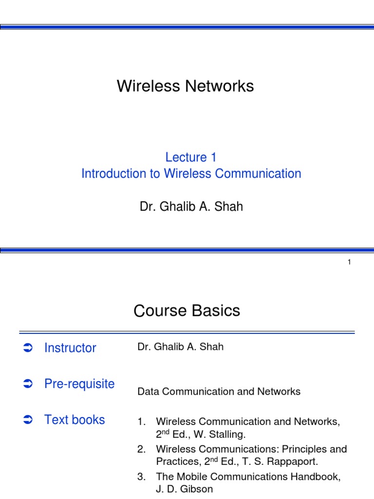 Wireless Networks: Introduction To Wireless Communication | Download ...