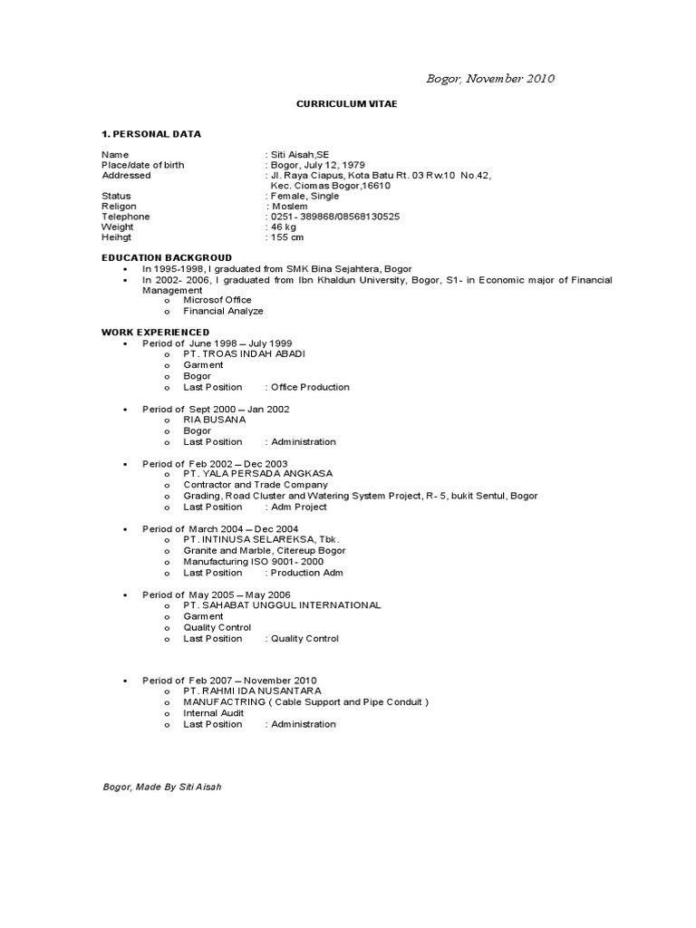 Curricullum Vitae | PDF