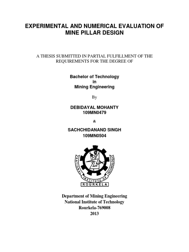 Mine Pillar Design | PDF | Finite Element Method | Strength Of Materials