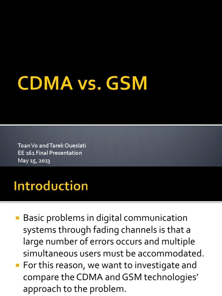 GSM Vs CDMA | PDF | Gsm | Cellular Network