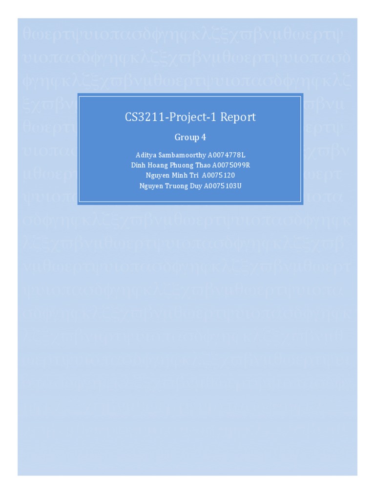 CS3211 Project Report | Download Free PDF | Information Technology Management | Computer Programming