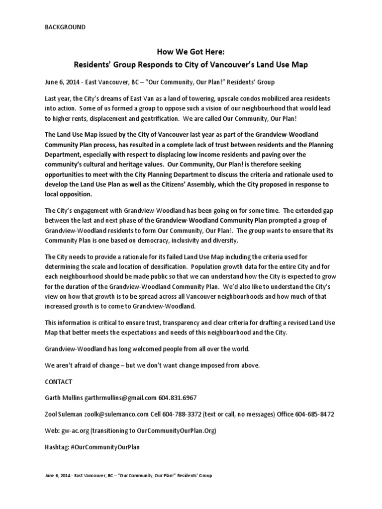 Final June 6, 2014 Backgrounder OCOP | PDF | Vancouver | Government