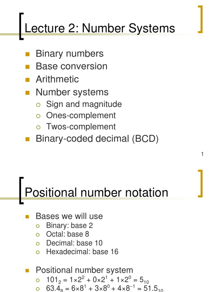 02 NumberSystems | PDF | Binary Coded Decimal | Theoretical Computer ...