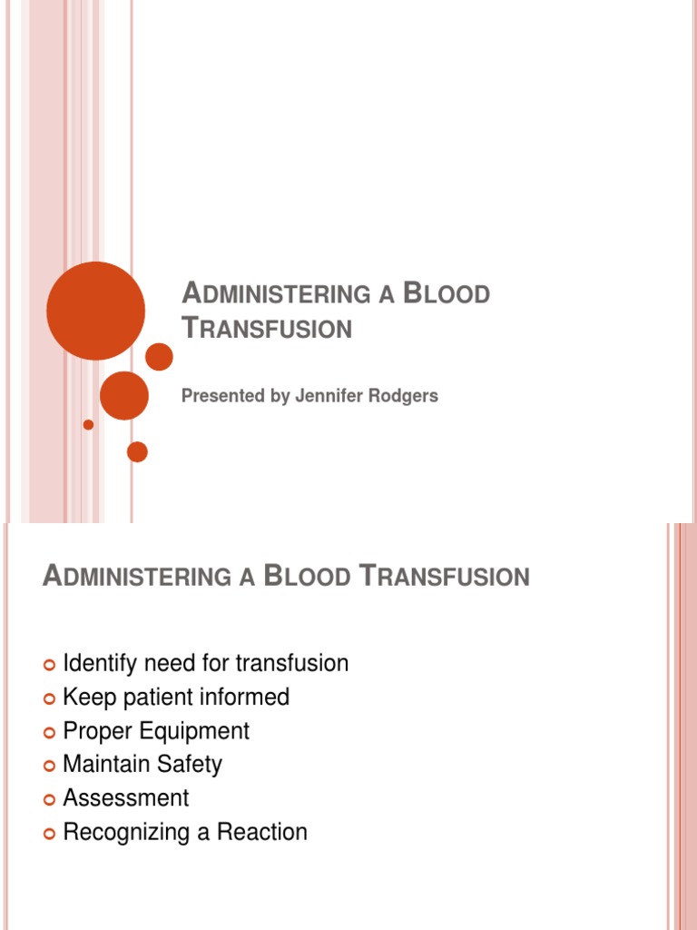 Administering Blood Transfusion Safely | PDF | Self-Improvement ...