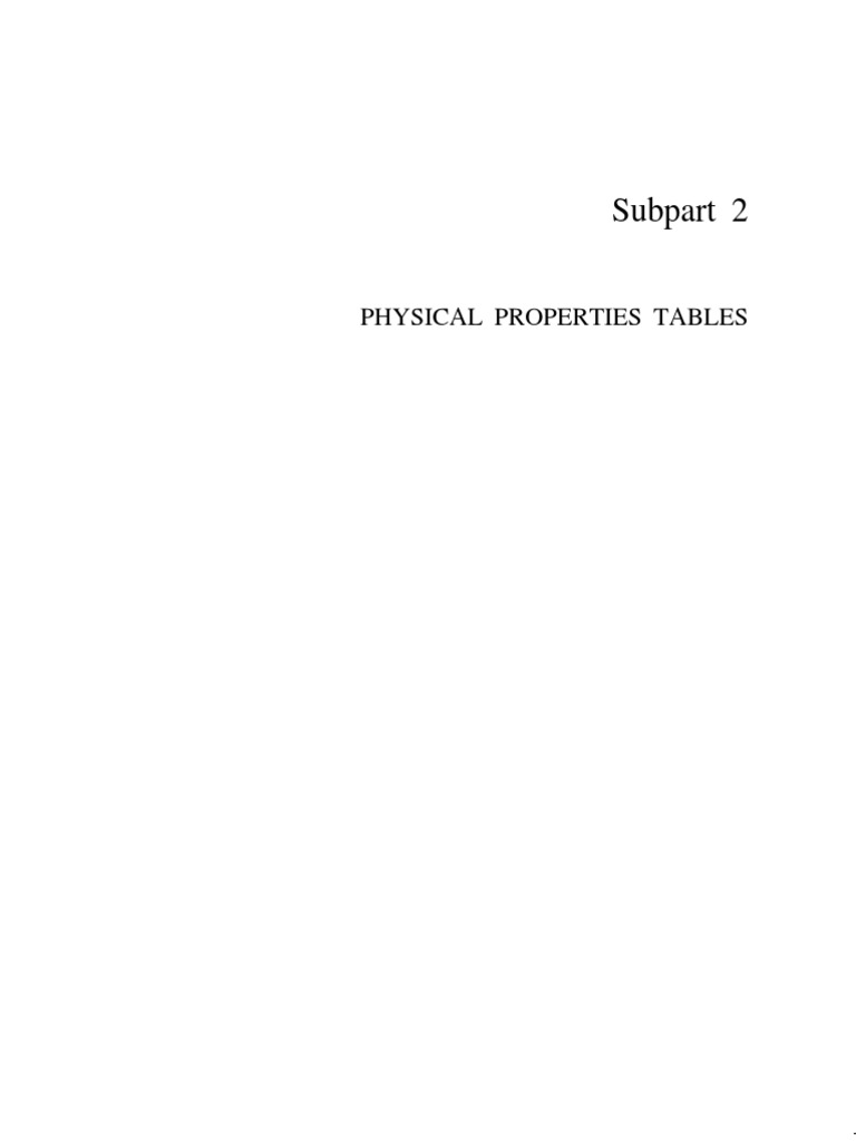Subpart 2: Physical Properties Tables | PDF