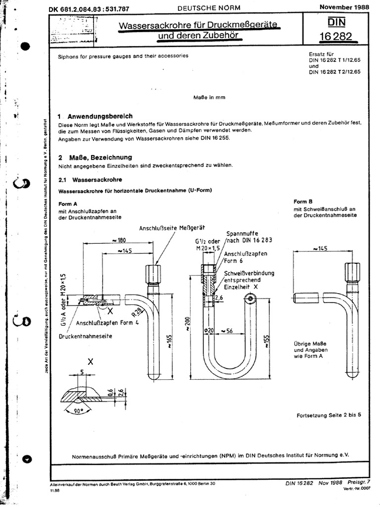 DIN 16282 Prikljucak Manometra | PDF