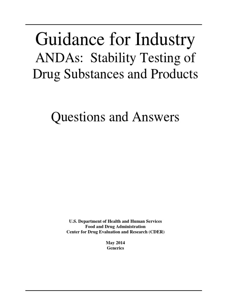 GL New FDA Stability CDER2013213 Guidance May - Stability | PDF | Food ...