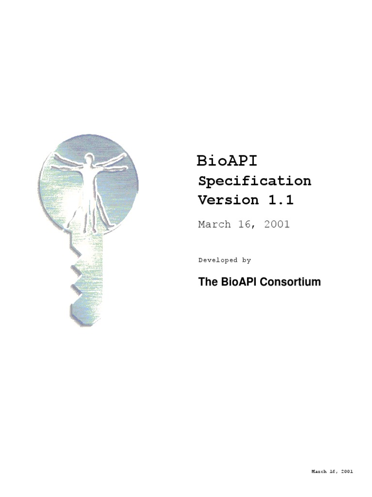 BioAPI 1.1 | PDF | Application Programming Interface | Biometrics