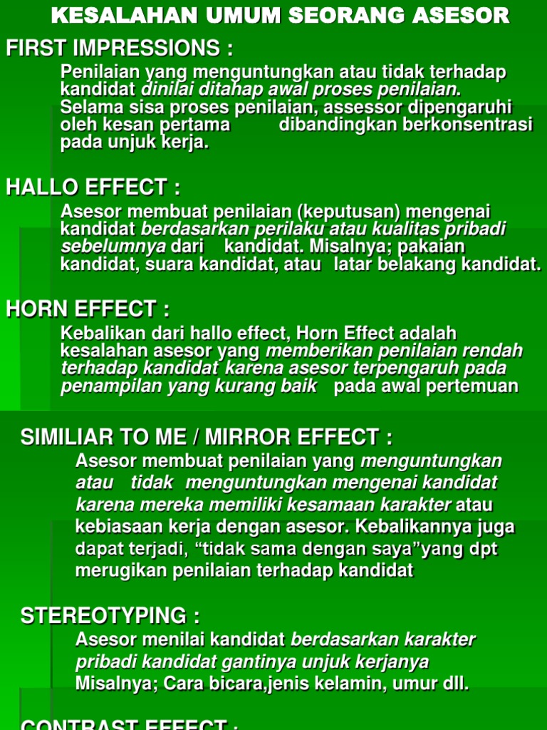 Kesalahan Umum Assessor | PDF