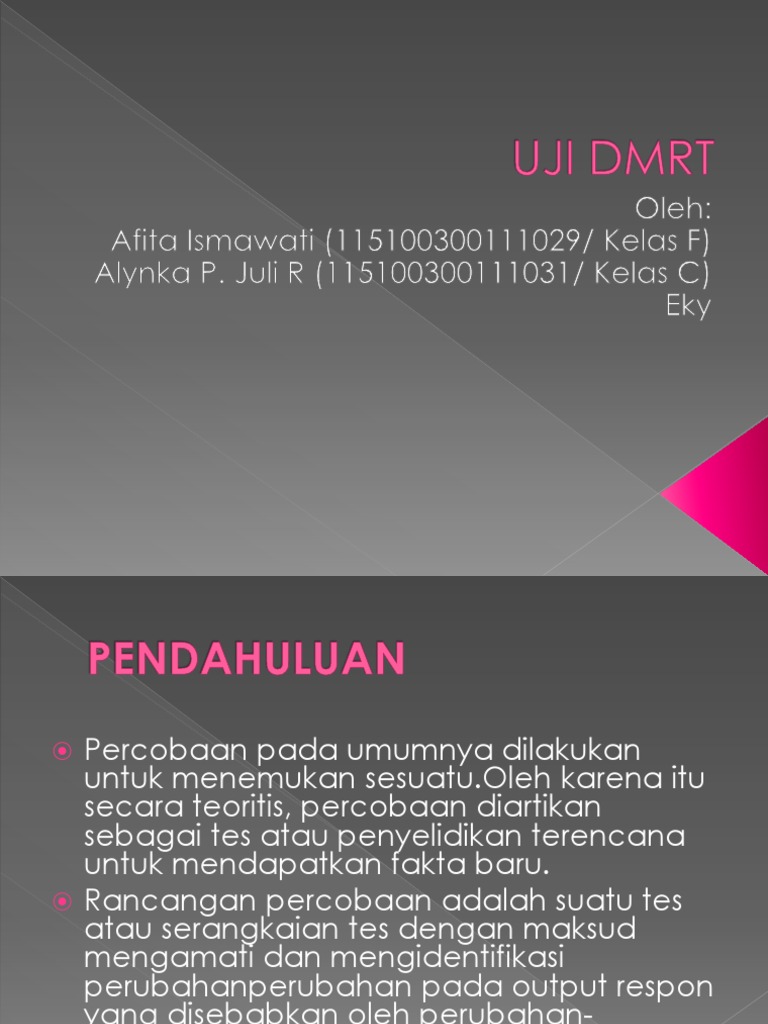 Uji DMRT | PDF
