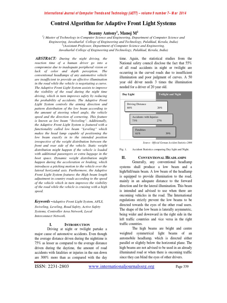 Control Algorithm For Adaptive Front Light Systems | PDF | Headlamp ...