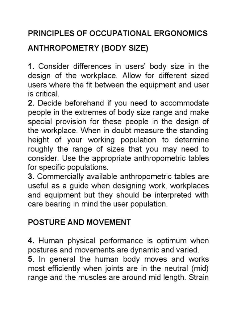 Principles of Ergonomic Workplace Design: A Guide to Creating Safe ...