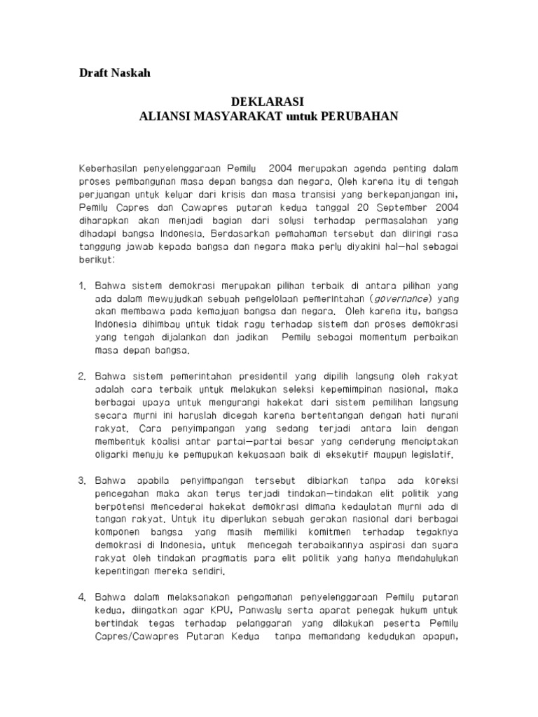 Naskah Deklarasi - Masyarakat | PDF