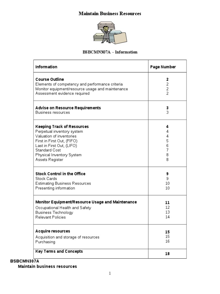 Maintain Business Resources Information-2 | PDF | Resource | Inventory