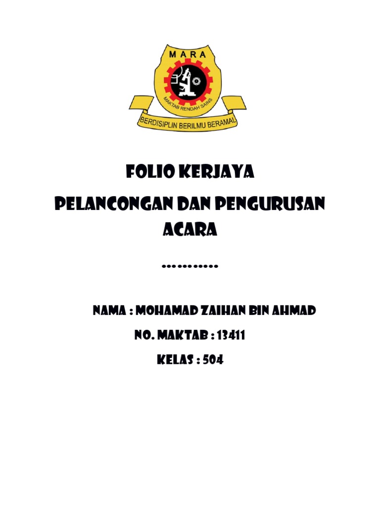 Contoh Folio Kerjaya (Bidang Pelancongan) | PDF
