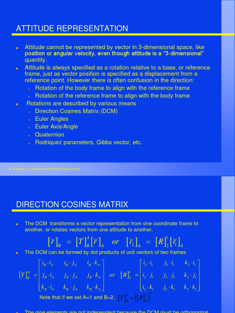 ASEN3200 Attitude Representations | PDF | Flight Dynamics (Fixed Wing ...