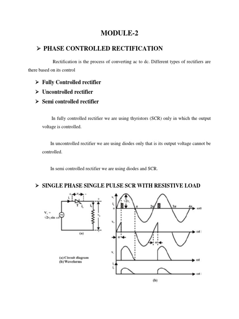 Module-2: Phase Controlled Rectification | PDF | Rectifier | Power Inverter