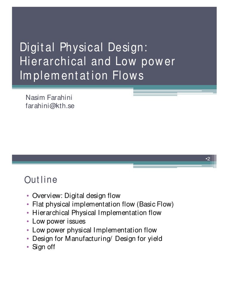 Digital Physical Design: Hierarchical and Low Power Implementation ...