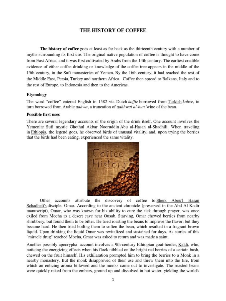 The History of Coffee | PDF | Coffee | Coffeehouse