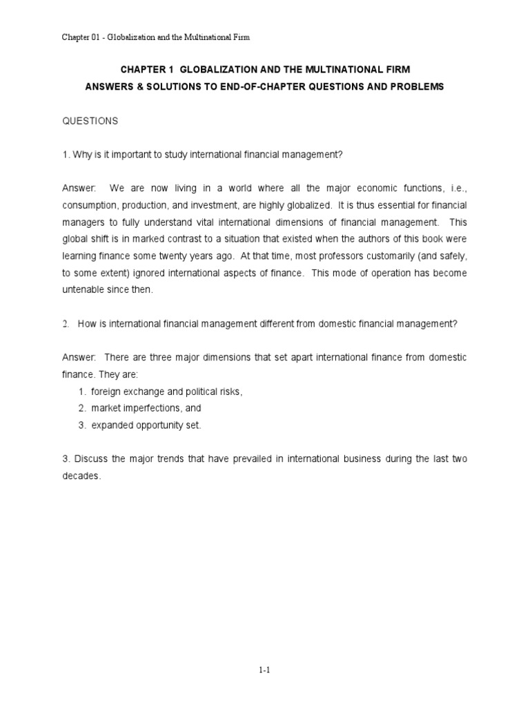 Chapter 1 Globalization and The Multinational Firm | PDF | Comparative Advantage | Global ...